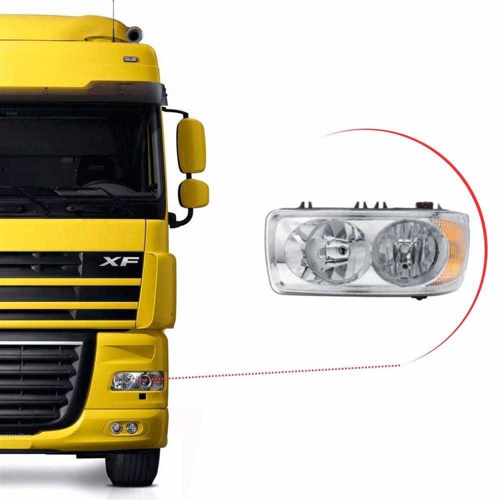 Farol Principal Daf Xf Cf L/E 1743684 / 1641742 é na Trucão Auto Peças ...